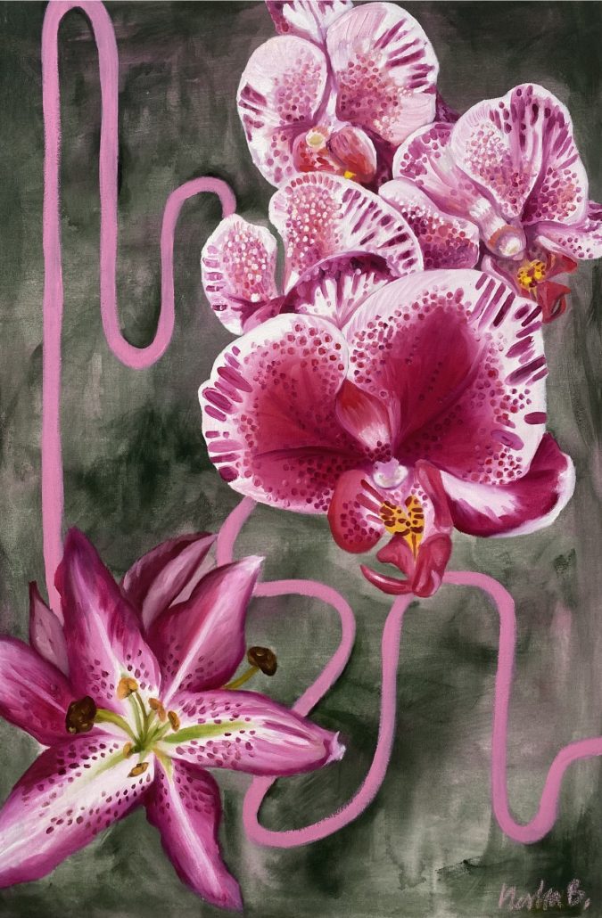 Nisha Boehm, 'Orchid & Lily' - THE BRICK LANE GALLERY LONDON